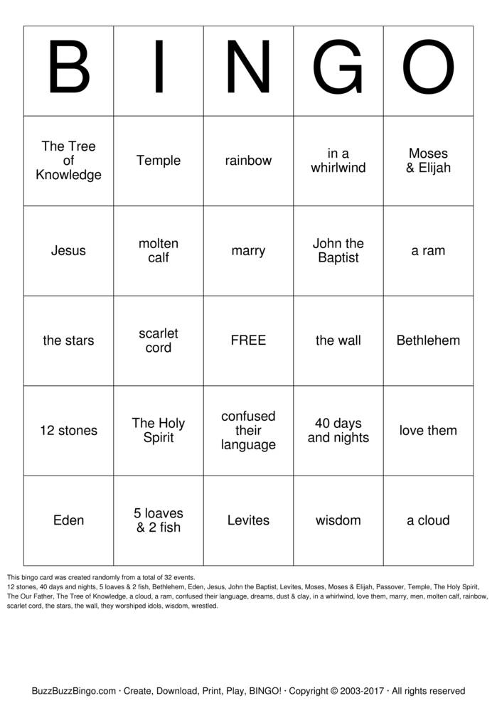 Bible Bingo Cards to Download, Print and Customize!