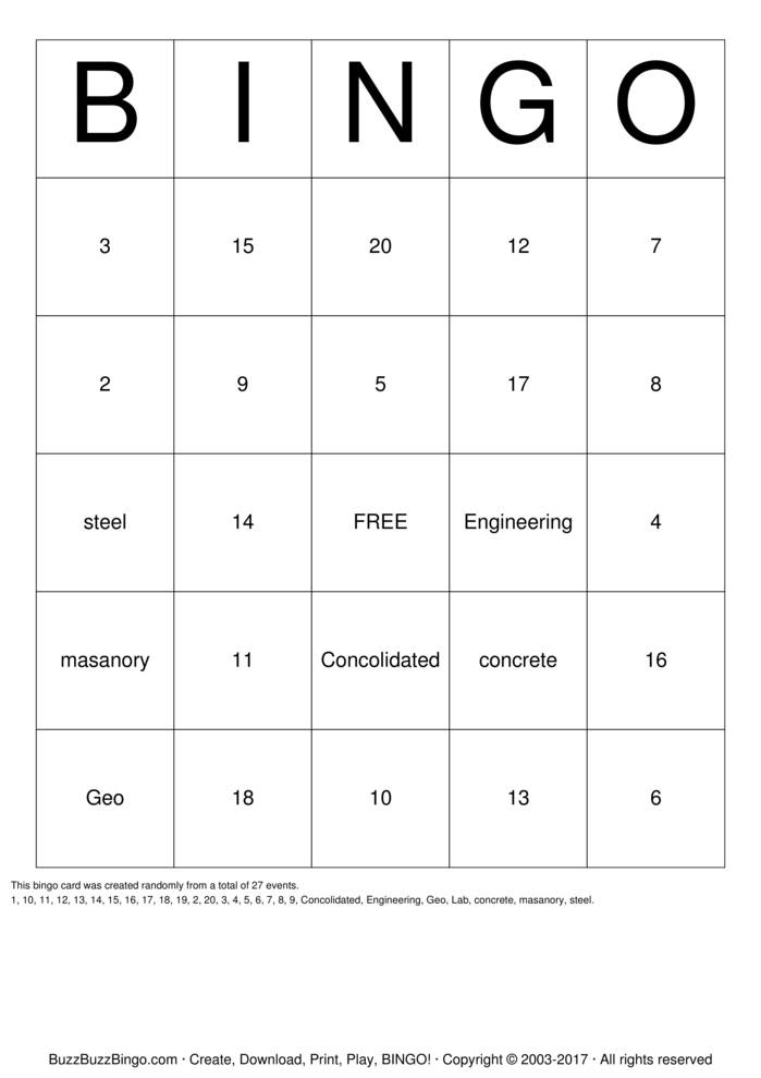 Bingo Cards to Download, Print and Customize!
