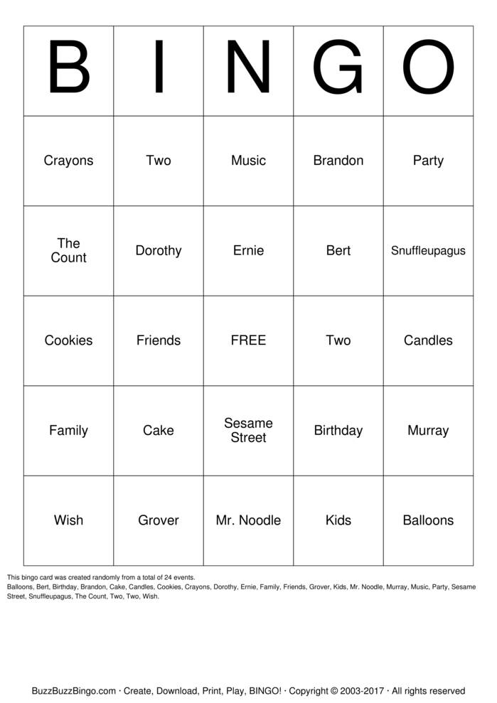 Elmo Bingo Bingo Cards to Download, Print and Customize!