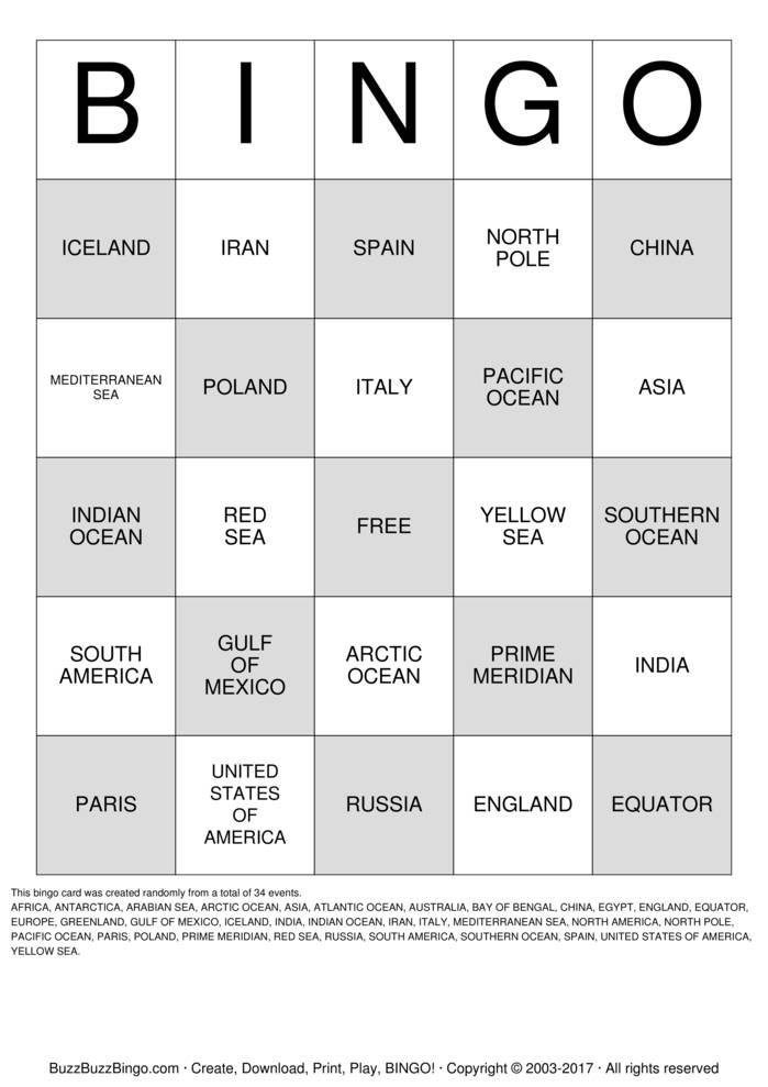 Latitude and Longitude Bingo Cards to Download, Print and Customize!