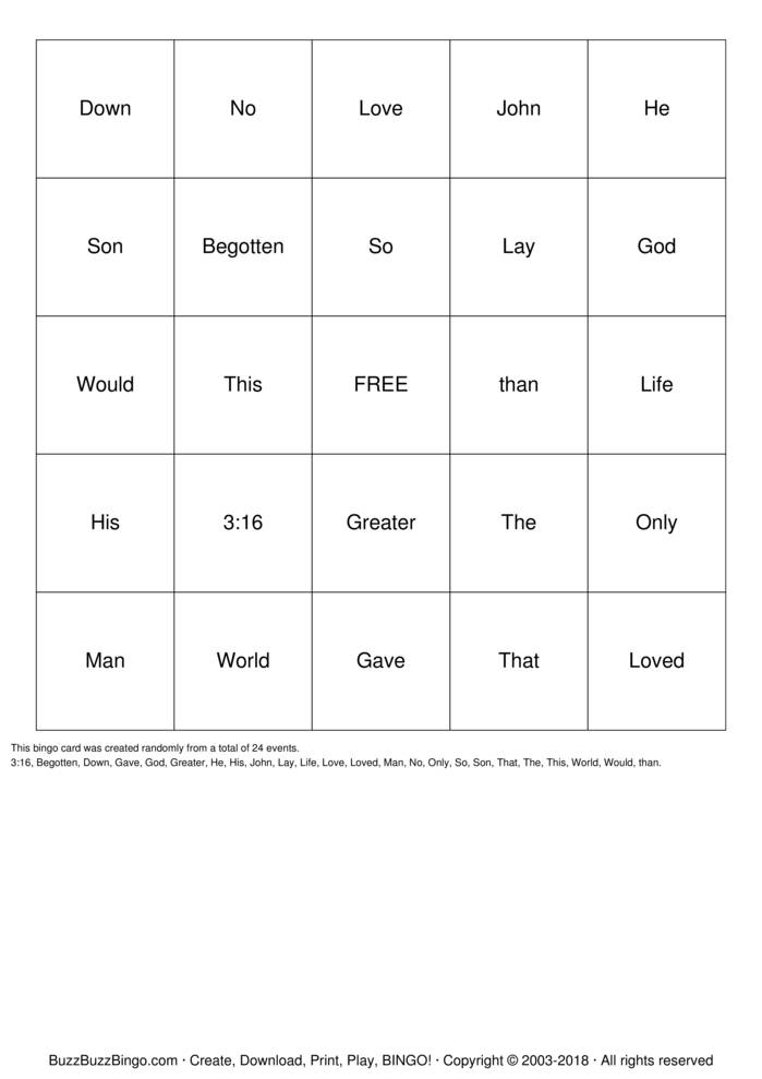 Love! Bingo Cards to Download, Print and Customize!