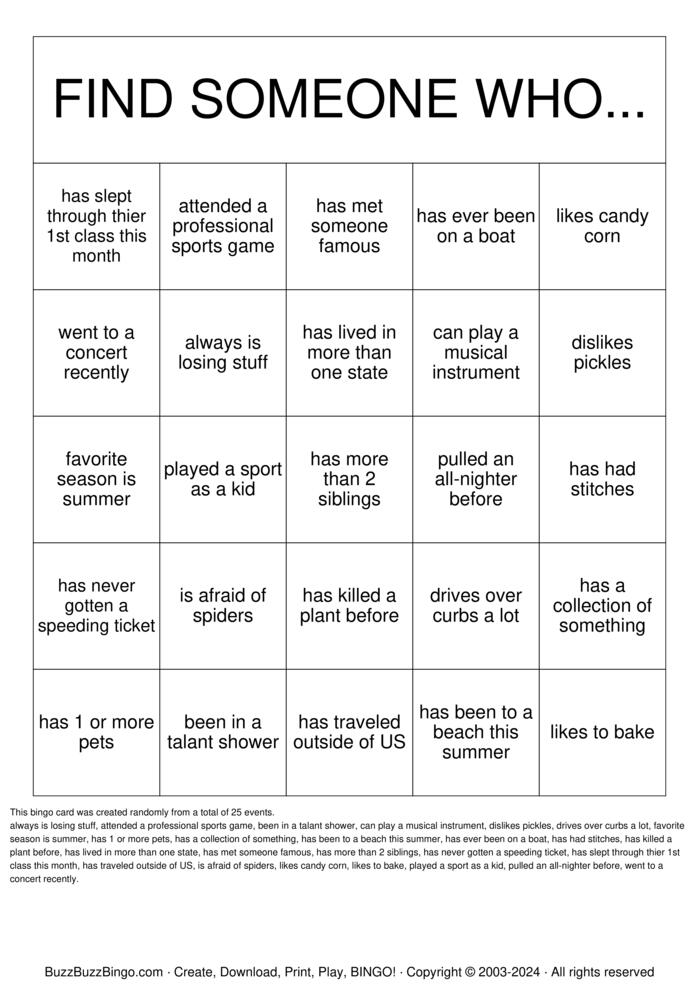 Mingle Bingo Bingo Cards to Download, Print and Customize!