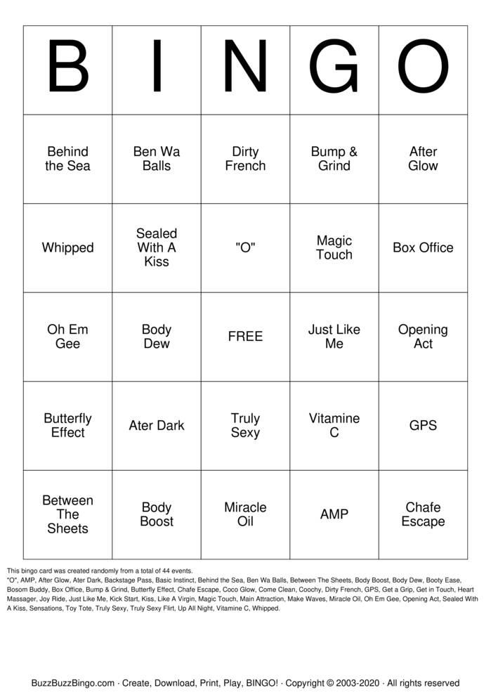 Pure Romance Bingo Cards to Download, Print and Customize!
