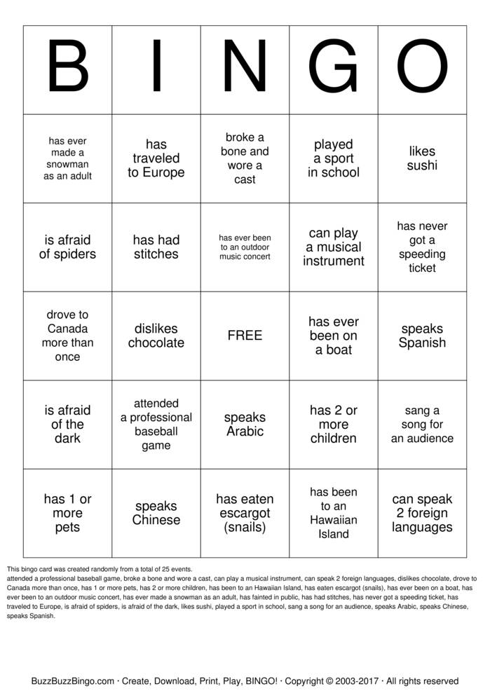 FIESTA Bingo Cards to Download, Print and Customize!