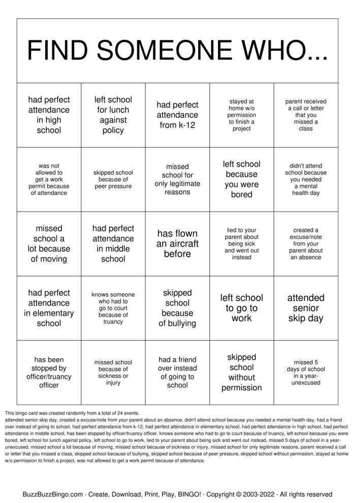 Find someone who... Bingo Cards to Download, Print and Customize!