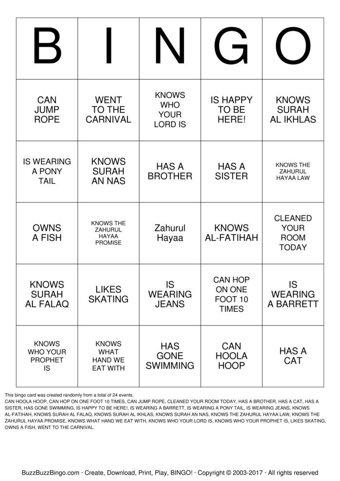 NICE TO MEET YOU Bingo Cards to Download, Print and Customize!