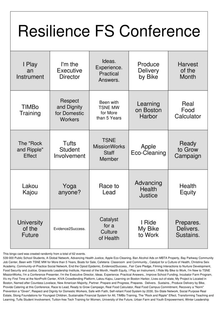 Resilience Bingo Cards to Download, Print and Customize!