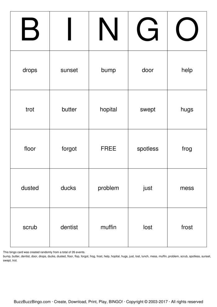 Short Vowel Bingo Bingo Cards to Download, Print and Customize!