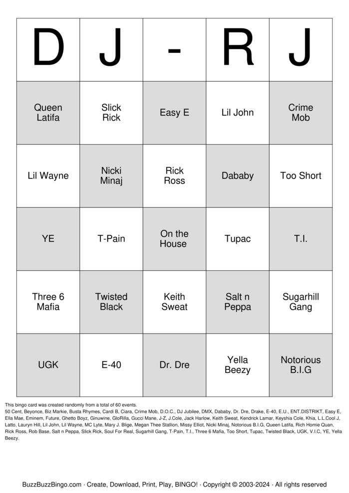 Turn-Up Bingo Cards to Download, Print and Customize!