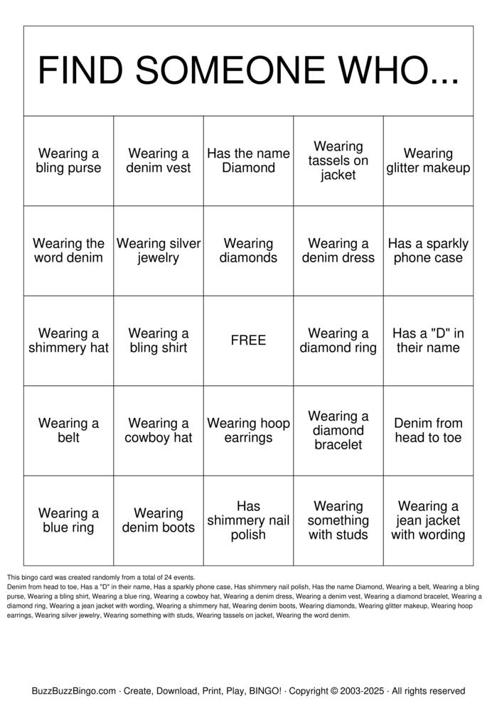 Find Someone Who.. Bingo Cards to Download, Print and Customize!