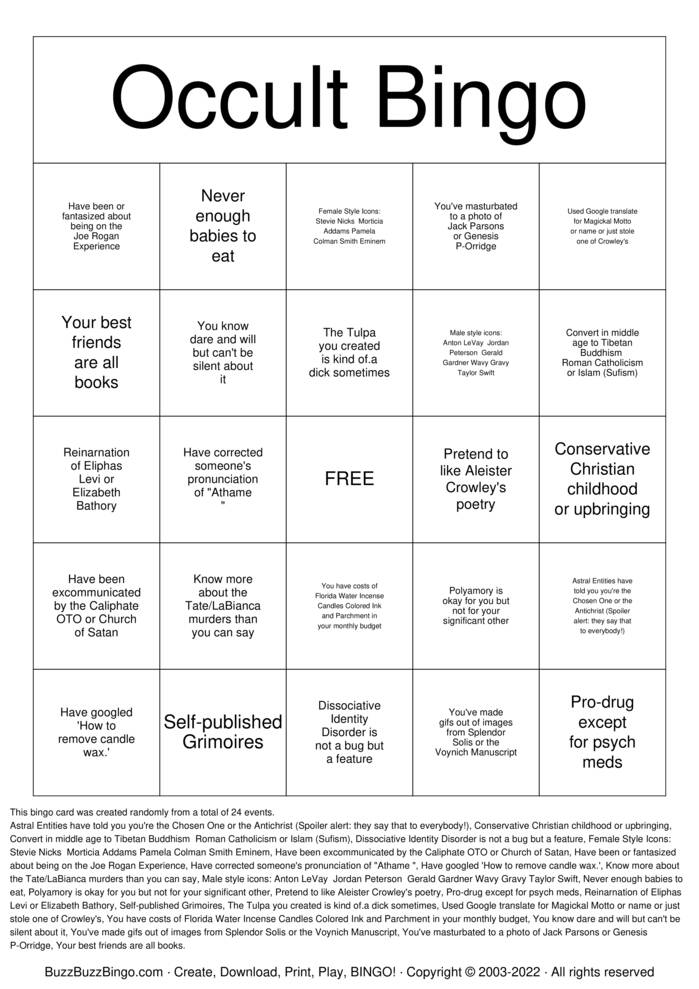 Zodiac Bingo Cards to Download, Print and Customize!
