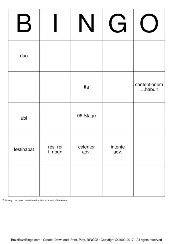 06 Stage Vocabulary Bingo Cards to Download, Print and Customize!