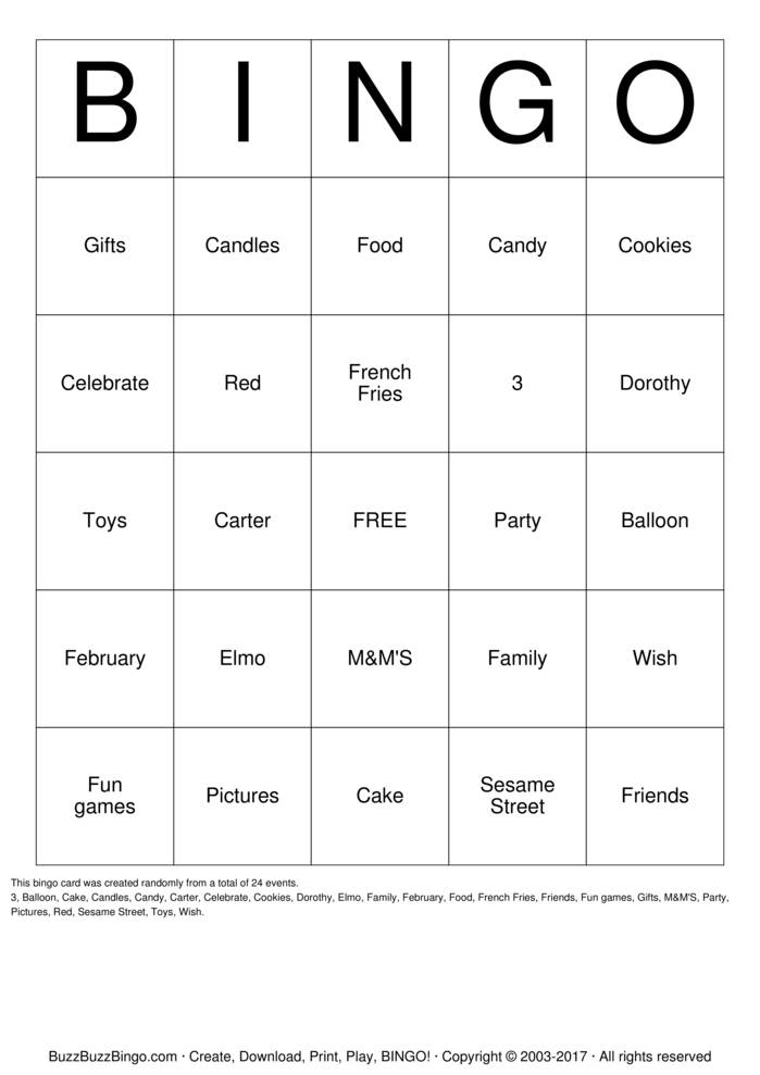 Elmo Bingo Bingo Cards to Download, Print and Customize!
