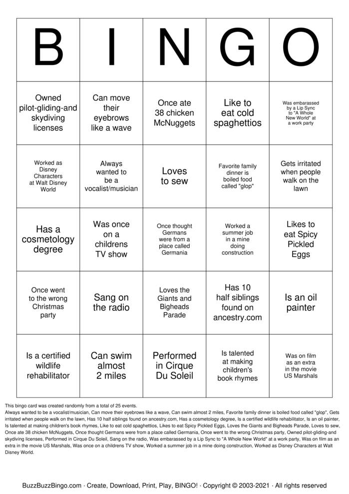 Find The INFORMER Who... Bingo Cards to Download, Print and Customize!