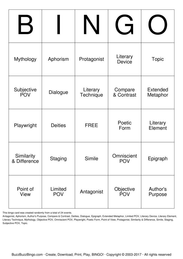 Reading Academic Vocabulary Bingo Cards to Download, Print and Customize!