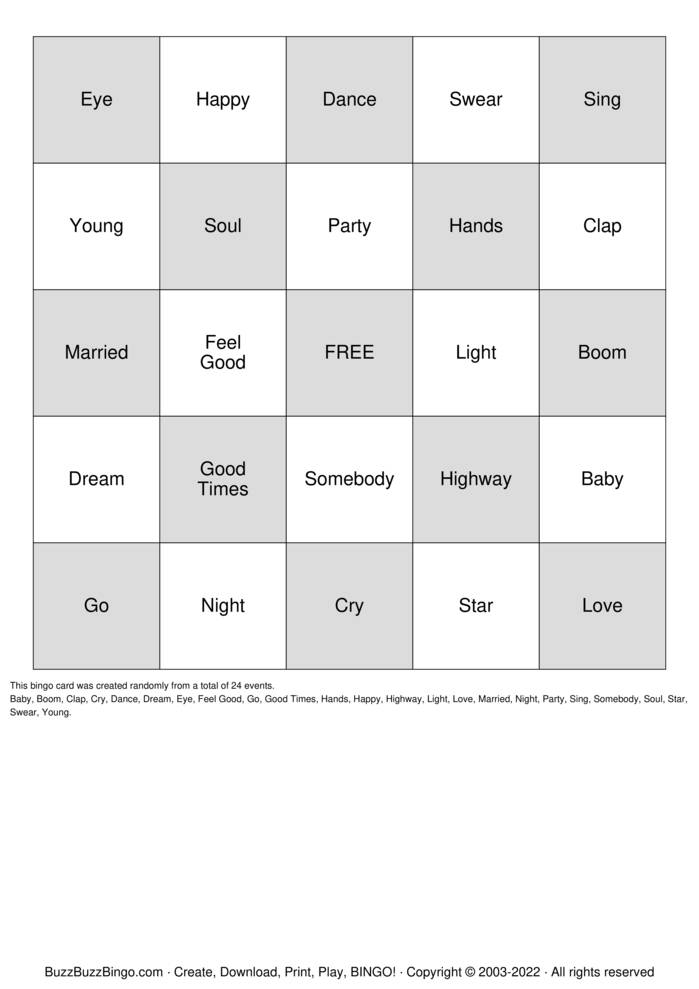 Spring Formal After Party Bingo Cards to Download, Print and Customize!