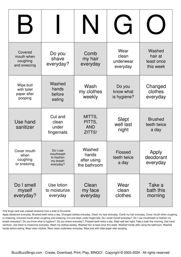 Hand Hygiene Bingo Cards to Download, Print and Customize!