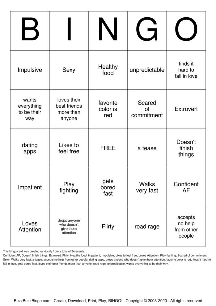 Aries Bingo Cards to Download, Print and Customize!