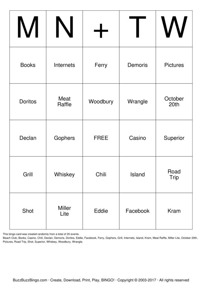 Custom Bingo Cards to Download, Print and Customize!