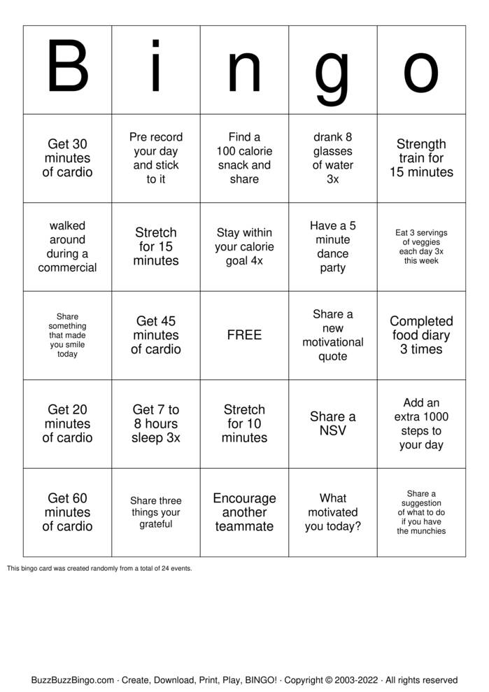 Downsizers Bingo Bingo Cards to Download, Print and Customize!