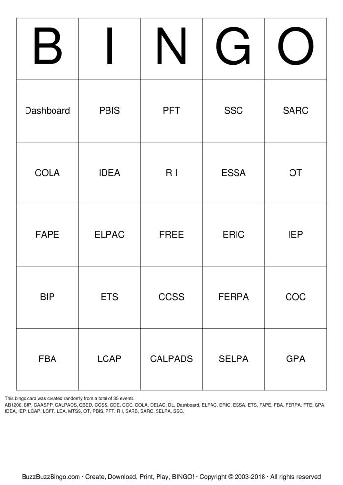 Admin BINGO Bingo Cards to Download, Print and Customize!