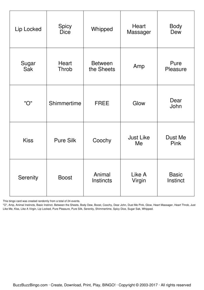 PURE ROMANCE Bingo Cards to Download, Print and Customize!