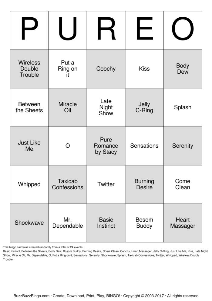 Stacy Pure Romance Bingo Cards to Download, Print and Customize!