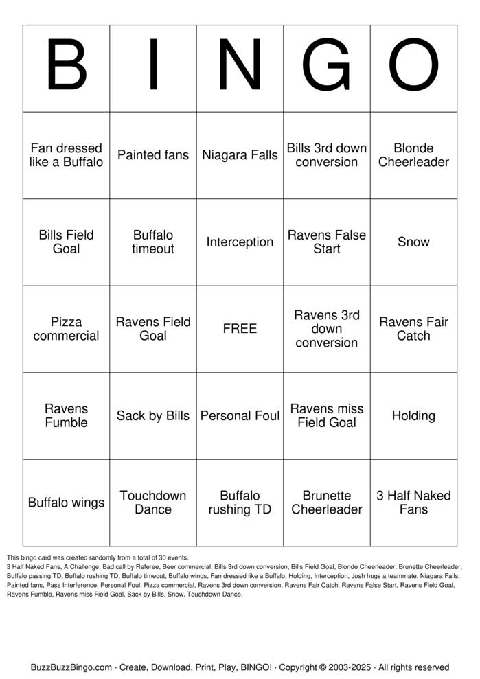 Football Bingo Cards to Download, Print and Customize!