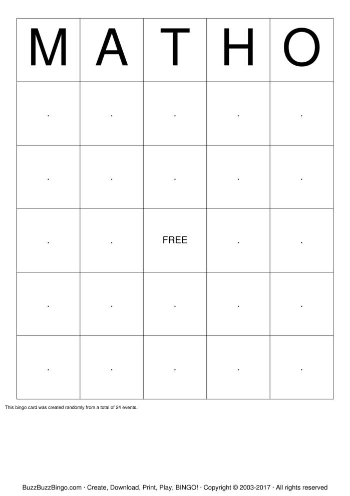 Geometry Bingo Cards to Download, Print and Customize!