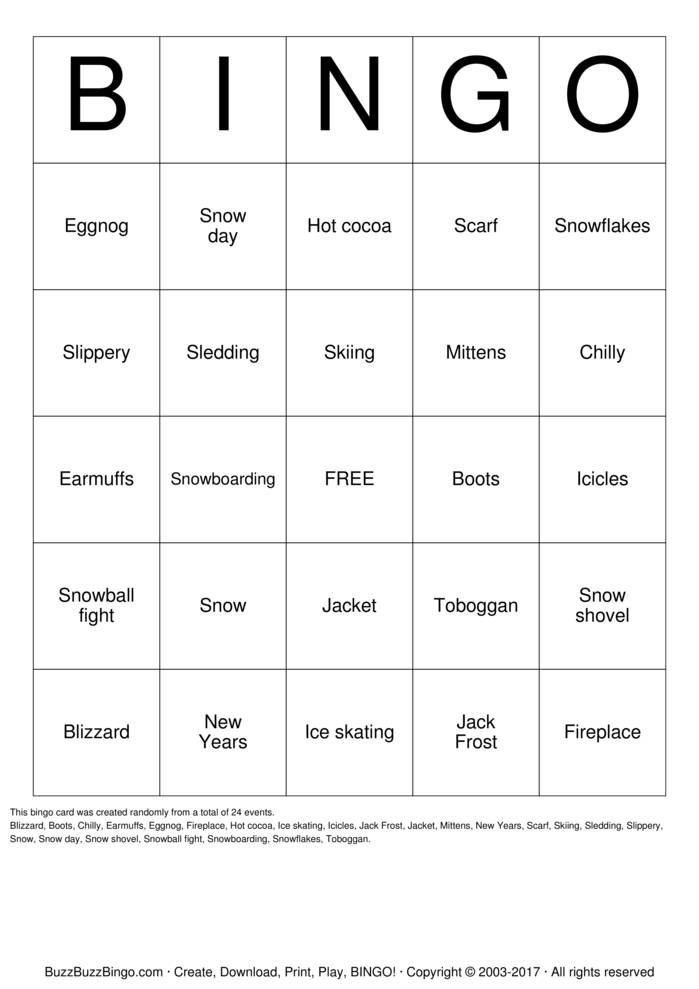 Winter Clothes Bingo Cards to Download, Print and Customize!