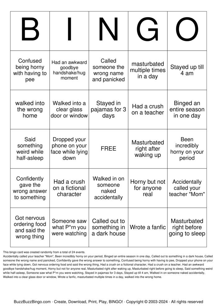 teen choices Bingo Cards to Download, Print and Customize!