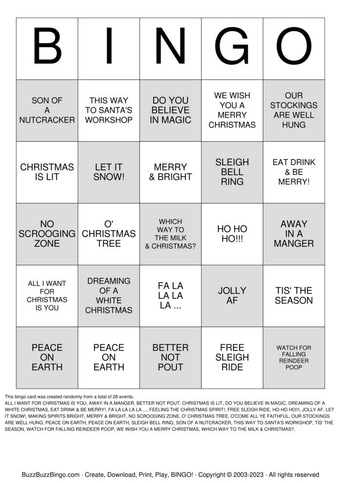 CHRISTMAS DISPATCHER STYLE Bingo Cards to Download, Print and Customize!