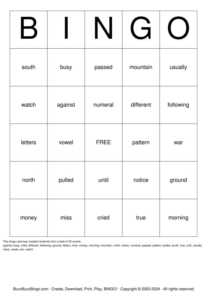 FILL THE GRID Bingo Cards to Download, Print and Customize!