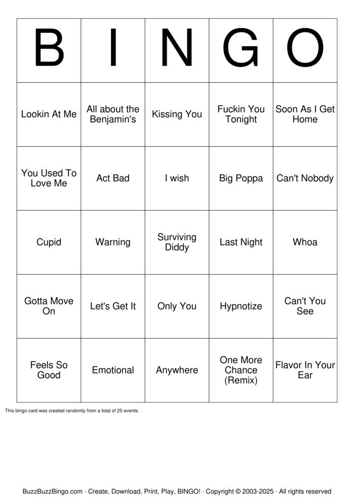 Surviving Diddy Bingo Cards to Download, Print and Customize!