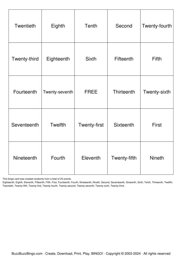 Bill of Rights BINGO Bingo Cards to Download, Print and Customize!