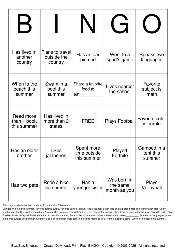 First Day of School Bingo Cards to Download, Print and Customize!