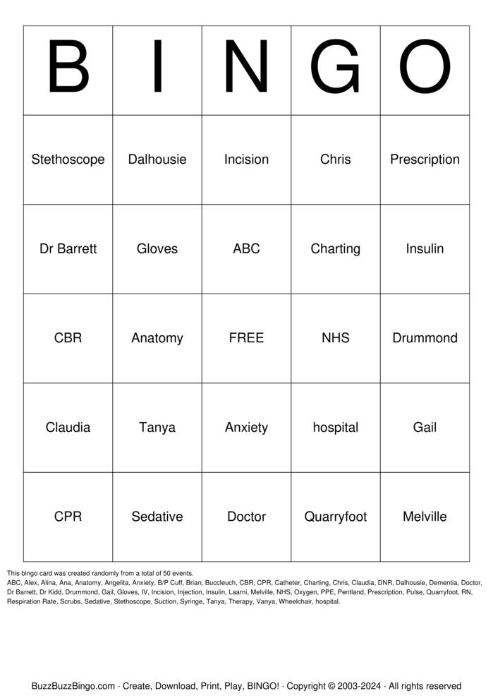 Medical Terms Bingo Cards to Download, Print and Customize!