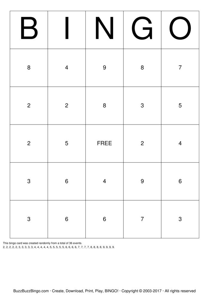 Numbers Bingo Cards to Download, Print and Customize!