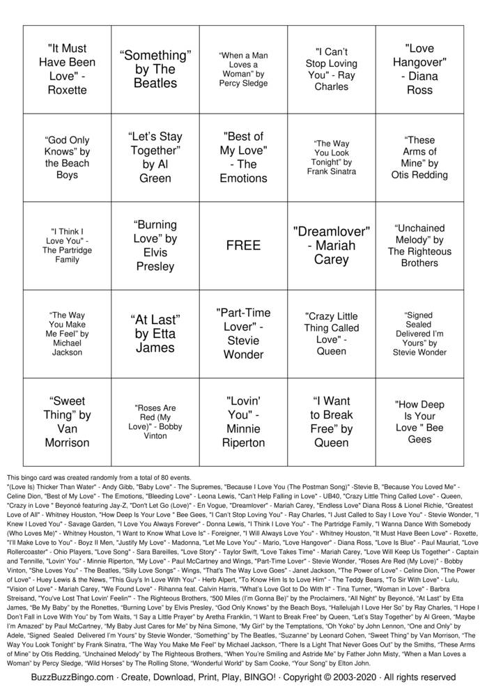 SINGO Bingo Cards to Download, Print and Customize!