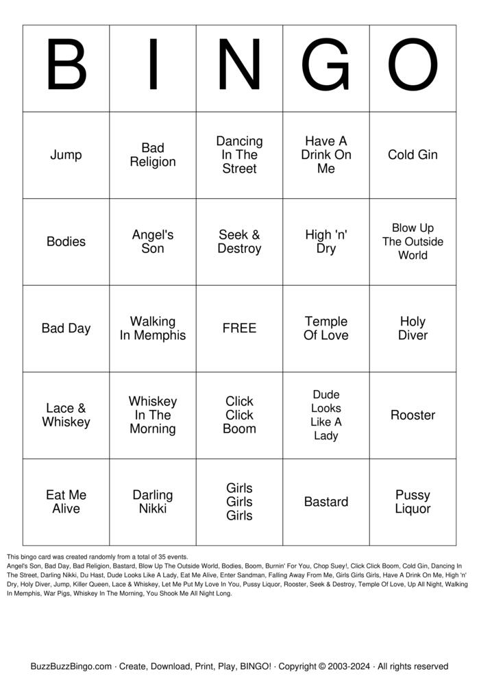 60?s 70?s80?s Bingo Cards to Download, Print and Customize!