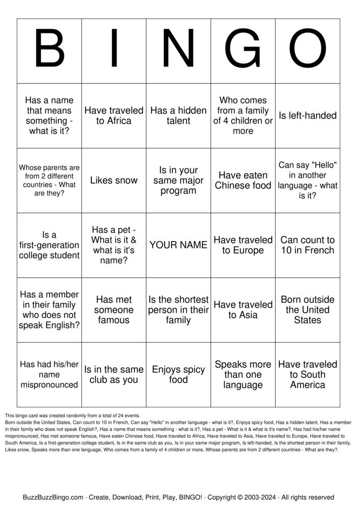 Diversity Bingo Cards to Download, Print and Customize!