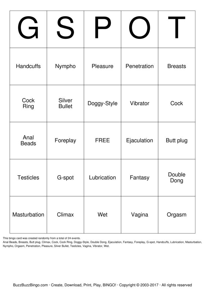 Erotic Bingo Cards to Download, Print and Customize!