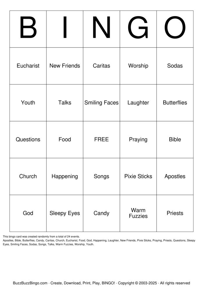 Happening #86 Bingo Cards to Download, Print and Customize!
