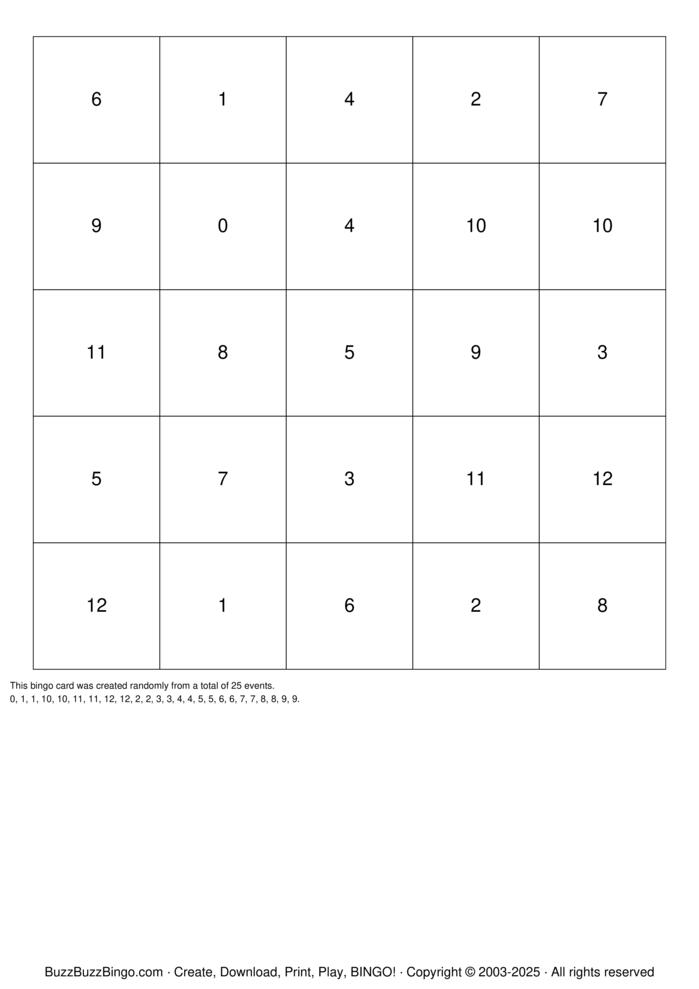 5 in a Row Bingo Cards to Download, Print and Customize!
