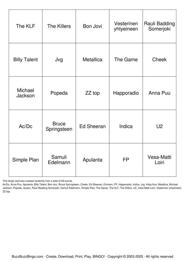Bingo Cards to Download, Print and Customize!