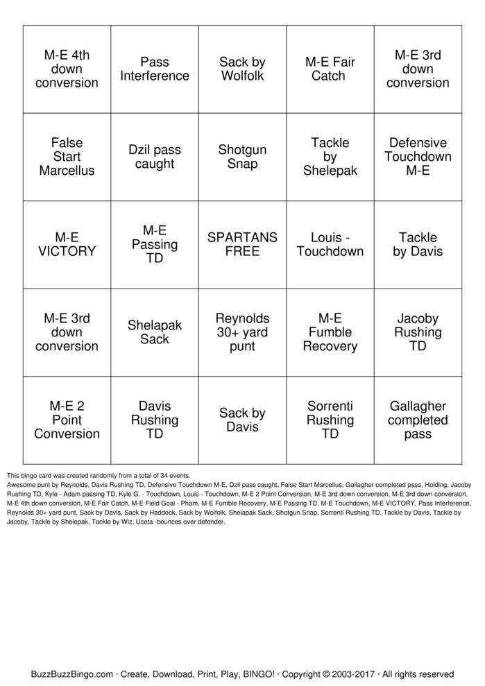 Football Bingo Cards to Download, Print and Customize!