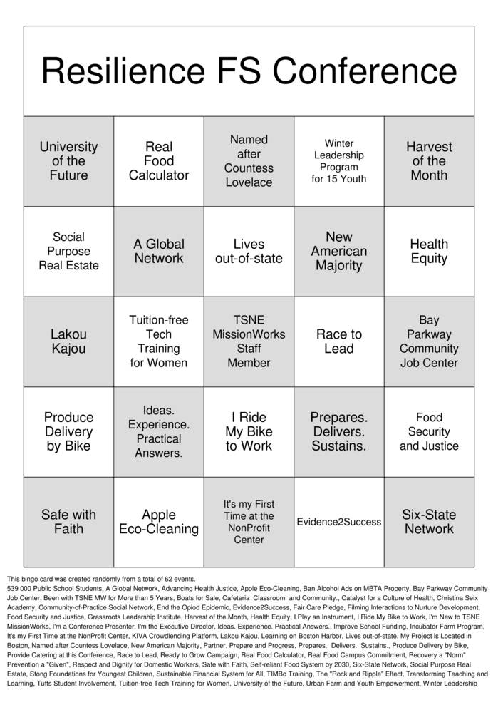 Resilience Bingo Cards to Download, Print and Customize!