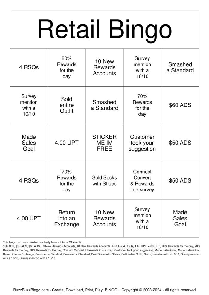 Store 110 Bingo Cards to Download, Print and Customize!