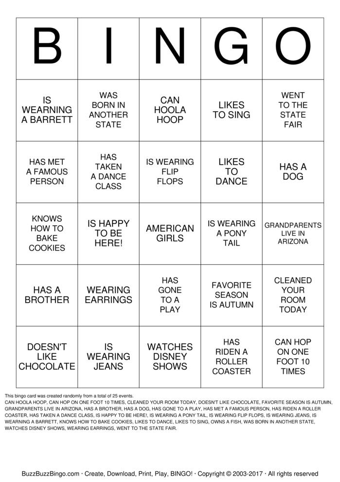 Nice to meet you! Bingo Cards to Download, Print and Customize!
