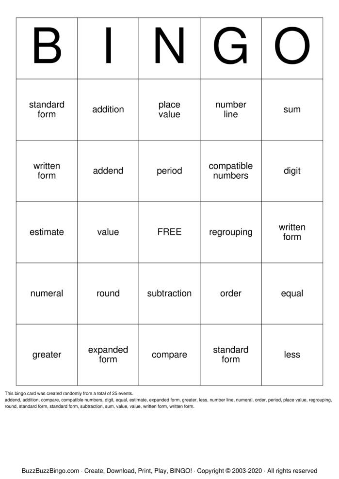 estimate Bingo Cards to Download, Print and Customize!